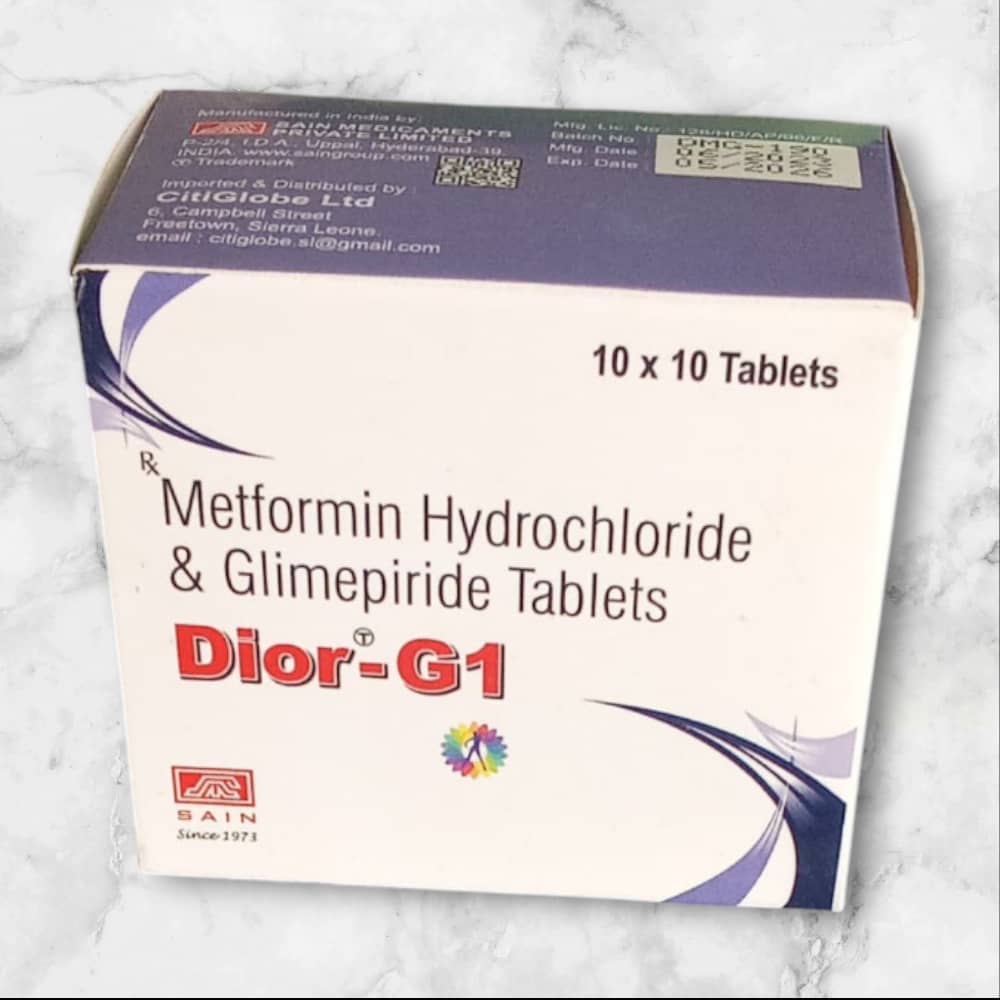 Dior-G1 – Metformin (500mg) Hydrochloride & Glimepiride (1mg) Tabs ...